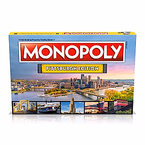 MONOPOLY Board Game - Pittsburgh Edition: 2-6 Players Family Board Games for Kids and Adults, Board Games for Kids 8 and up, for Kids and Adults, Ideal for Game Night