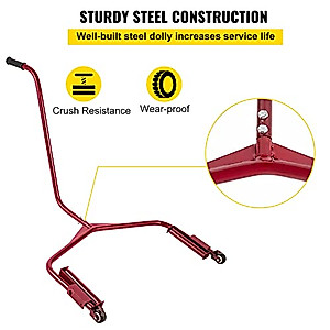 VEVOR Tire Dolly 300 LBS Load Capacity Wheel Dolly Truck Tire Wheel Dolly Heavy Duty Cart Easy to Use Tire Lifting Tool, Red