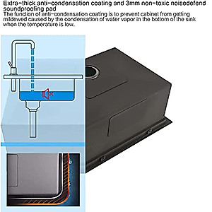 25x22-Inch Black Drop In Kitchen Sink Workstation - VOKIM 25 Inch Single Bowl Kitchen Topmount Sink 16 Gauge Stainless Steel 10'' Deep Handmade Kitchen Sink with Cutting Board& Strainer