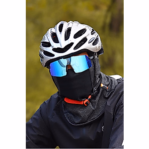 LEICURACE Skull Cap with Glasses Holes Thermal Cycling Helmet Liner Running Beanie for Men Women Black