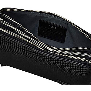 TUMI Black Chrome Triple Zip Clutch