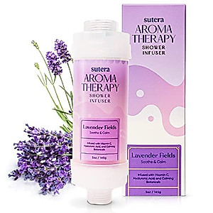 Sutera Shower Infuser - Vitamin C Shower Head Filter, Hard Water Softener, Chlorine & Fluoride Shower Filter, Water Purifying Filtered Shower Head with Beads (Lavender)