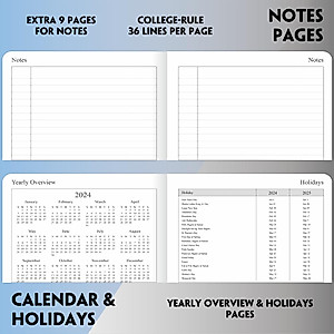 2025 Planner 8.5”x11”, Weekly and Monthly Planner from Jan 2025 to Dec 2025, Vegan Leather Cover, Elastic Closure, Grey