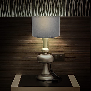 BESPORTBLE Cloth Lamp Shades Drum Lampshades for Chandeliers Floor Light and Table Lamp, Replacement Shade Natural Linen Hand Crafted Desk Cover Light Grey 20x20x18cm