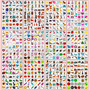 Partywind 960 PCS Individually Wrapped Tattoos for Kids Bulk, Cute Temporary Tattoo Stickers for Birthday Party Supplies Favors, Fake Tattoos for Kids Christmas Games (20 Sheets)