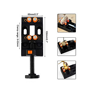 Universal Mini Drill Press Vise Clamp Table Bench Vice for Jewelry Walnut Nuclear Watch Repairing Clip On DIY Sculpture Craft Carving (Clamping Range: 0-2inch ABS)