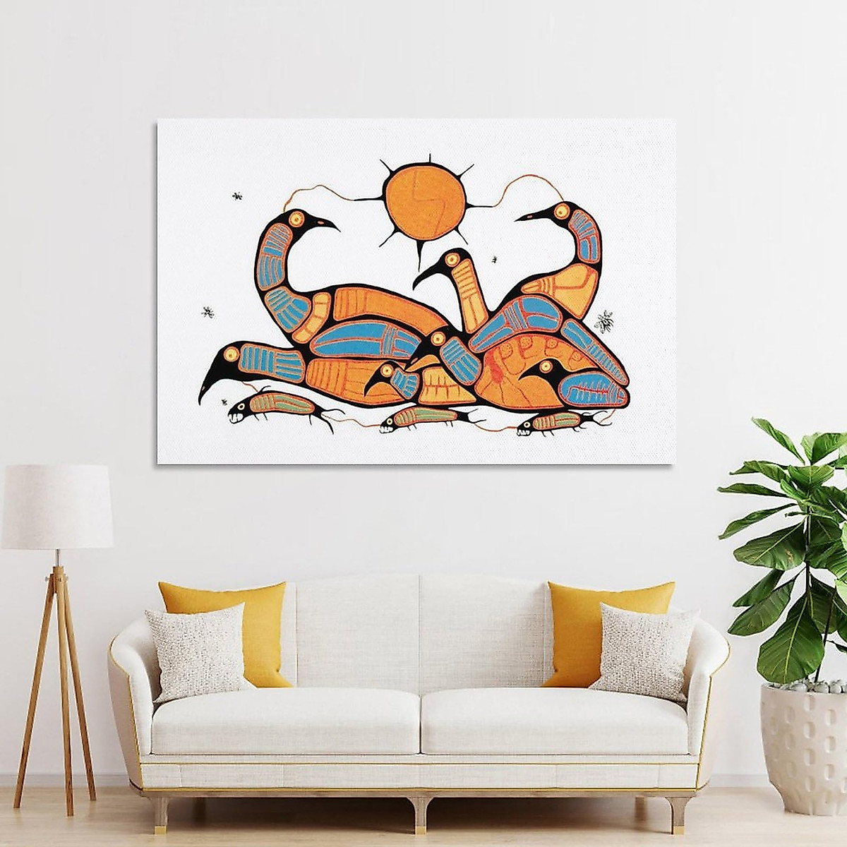 Loon Family by Norval Morrisseau Prints Poster Wall Art Picture Painting Poster Canvas Print Posters Artworks Bedroom Living Room Decor 12x18inch(30x45cm)
