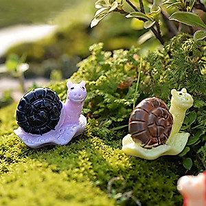 12 Pcs Mini Snail Figurines, Fairy Garden Snail Miniature Figurines Moss Landscape DIY Terrarium Crafts Ornament Plant Pots Bonsai Craft Decor
