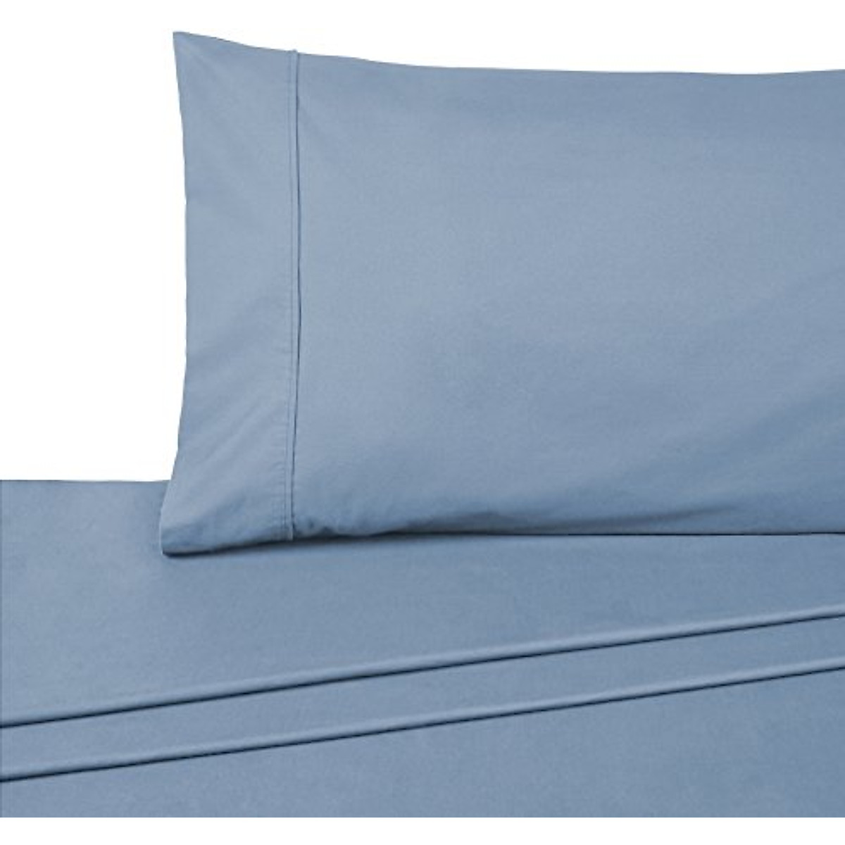 Amazon Brand – Pinzon 300 Thread Count Organic Cotton Bed Sheet Set - Twin, Flint Blue