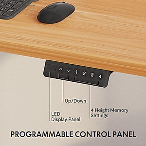 FLEXISPOT Stand Up Desk 3 Stages Dual Motor Electric Standing Desk 55x28 Inch Whole-Piece Board Height Adjustable Desk Electric Sit Stand Desk(Black Frame + Maple Desktop, 2 Packages)