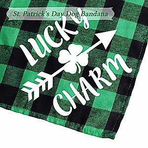 STMK 2 Pack, Plaid Bandana for Dog Puppy St. Patrick's Day Holiday Party Costumes (Lucky Charm & Kiss Me I’m Irish)