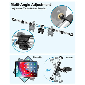 woleyi Car Headrest Tablet Holder Mount - [Anti Shake & Stretchable] Tablet Holder Back Seat for Car Between Kids Stand, for iPad Pro Air Mini, Galaxy Tab, Kindle Fire, Switch, iPhone, 4.7-13" Devices