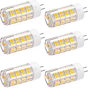 KAKEMONO G4 LED Bulb 4W 2700K Warm White bi-pin T3 JC Type 12VAC/DC 35W Halogen Equivalent Non-dimmable for Outdoor Landscape Deck Stair Step Path Lights, Pack of 6