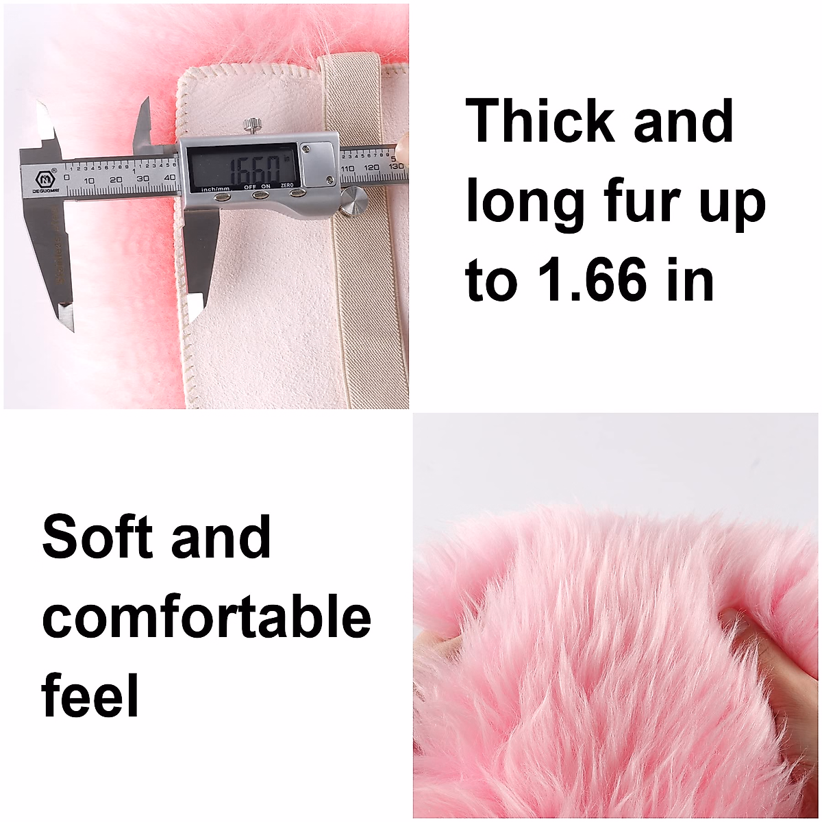 Amiss Genuine Wool Auto Center Console Pad, Universal Car Armrest Seat Box Cover, Soft Wool Auto Armrest Cover Protector for Most Vehicle, SUV, Truck, Car - Pink