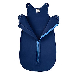 baby deedee Cotton Sleep Nest Basic Sleeping Sack, Baby Sleeping Bag Wearable Blanket, Infants and Toddlers, Deep Sea Blue, Large (18-36 Months)