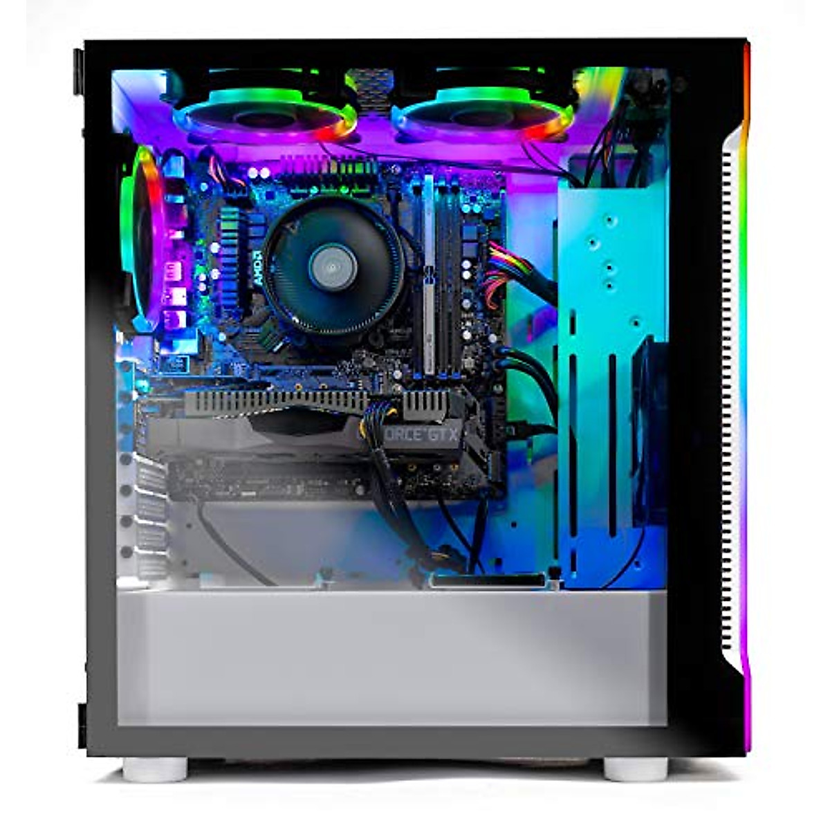 Skytech Archangel Gaming Computer PC Desktop – Ryzen 5 3600 3.6GHz, GTX 1660 6G, 500GB SSD, 8GB DDR4 3200MHz, RGB Fans, Windows 10 Home 64-bit, 802.11AC Wi-Fi