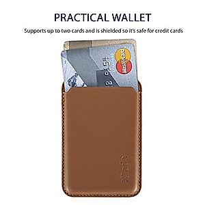 XJade Leather Wallet with Premium Magnet Made for iPhone 12/12Mini/12Pro/12ProMax,Wood Brown