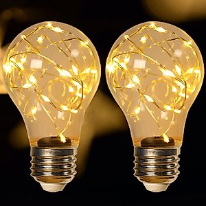 HOWORR Decorative Light Bulb, 2W LED Fairy Light Bulbs, 15W Equivalent Cute Light Bulbs for Pendant Light Fixtures, Bedroom, Living Room, Christmas, Wedding, Warm White, E26 Base