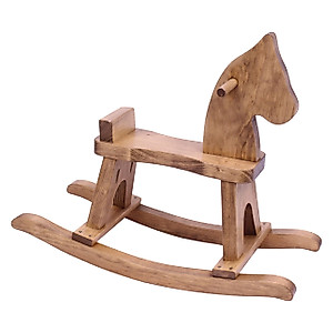 AmishToyBox.com Wooden Rocking Horse Toddler Ride-On Toy (Harvest Stain)