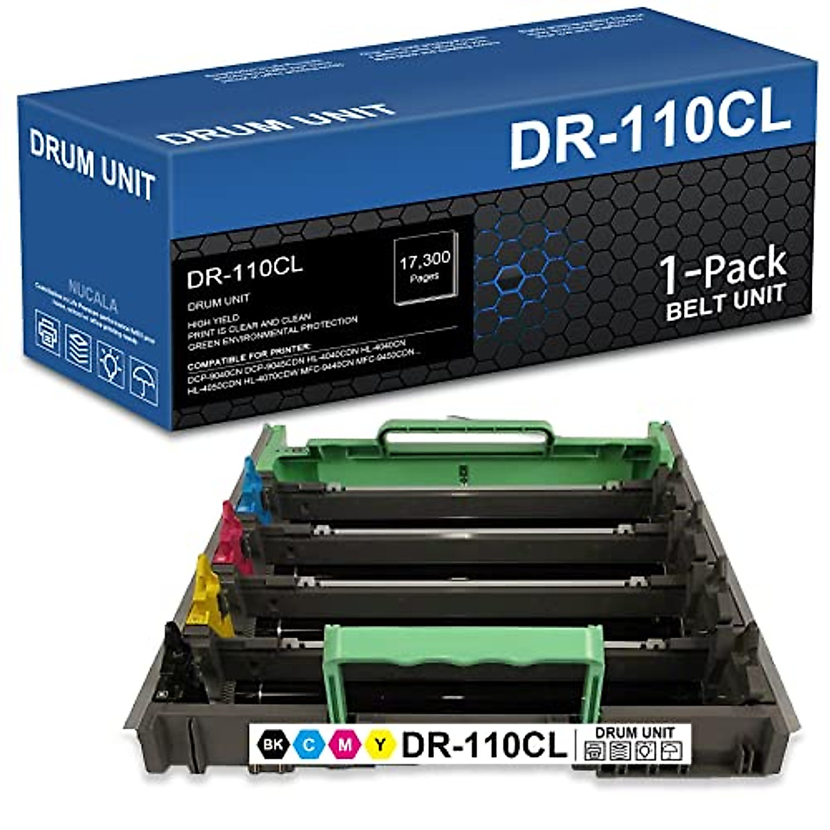 NUCALA Compatible DR110CL DR-110CL (1-Pack Color) High Yield Drum Unit Replacement for Brother HL-4070CDW HL-4040CN DCP-9040CN HL-4050CDN DCP-9045CDN MFC-9450CLT MFC-9450CDN MFC-9840CDW Printer Drum