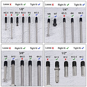 uxcell 40pcs Round Rubber End Caps 1/8" 1/4" 3/8" 1/2" Black Vinyl Cover Screw Thread Protectors Assortment Kit(3mm 6mm 9mm 12mm)