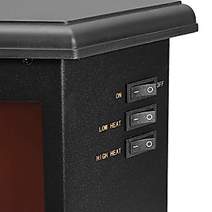 XtremepowerUS 3D 1500W Vintage Electric Standing Fireplace Stove Heater Dancing Flame Log Stove Firebox