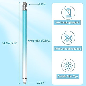 Universal Stylus Pens for Touch Screens (2 Pcs), High Sensitivity Fiber Tips, Compatible with Apple/iPhone/iPad/iOS/Android/Samsung Tablets and All Capacitive Touch Screens (Green+Blue)