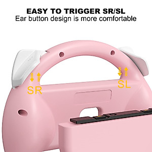 momen Switch Steering Wheel for Nintendo Switch Accessories，Racing Wheels for Mario Kart 8 Deluxe，Compatible with Switch JoyCon Controllers, 2 Pack，Blue & Pink