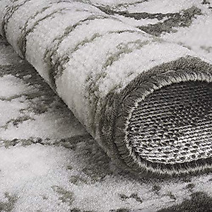 Woven Trends Modern Contemporary 3-Piece Rug Set, 5x7 Area Rug, 2x5 Runner Rug, 2x3 Accent Mat, Livingroom, Bedroom, Entryway, Durable and Stain Resistant, Gray