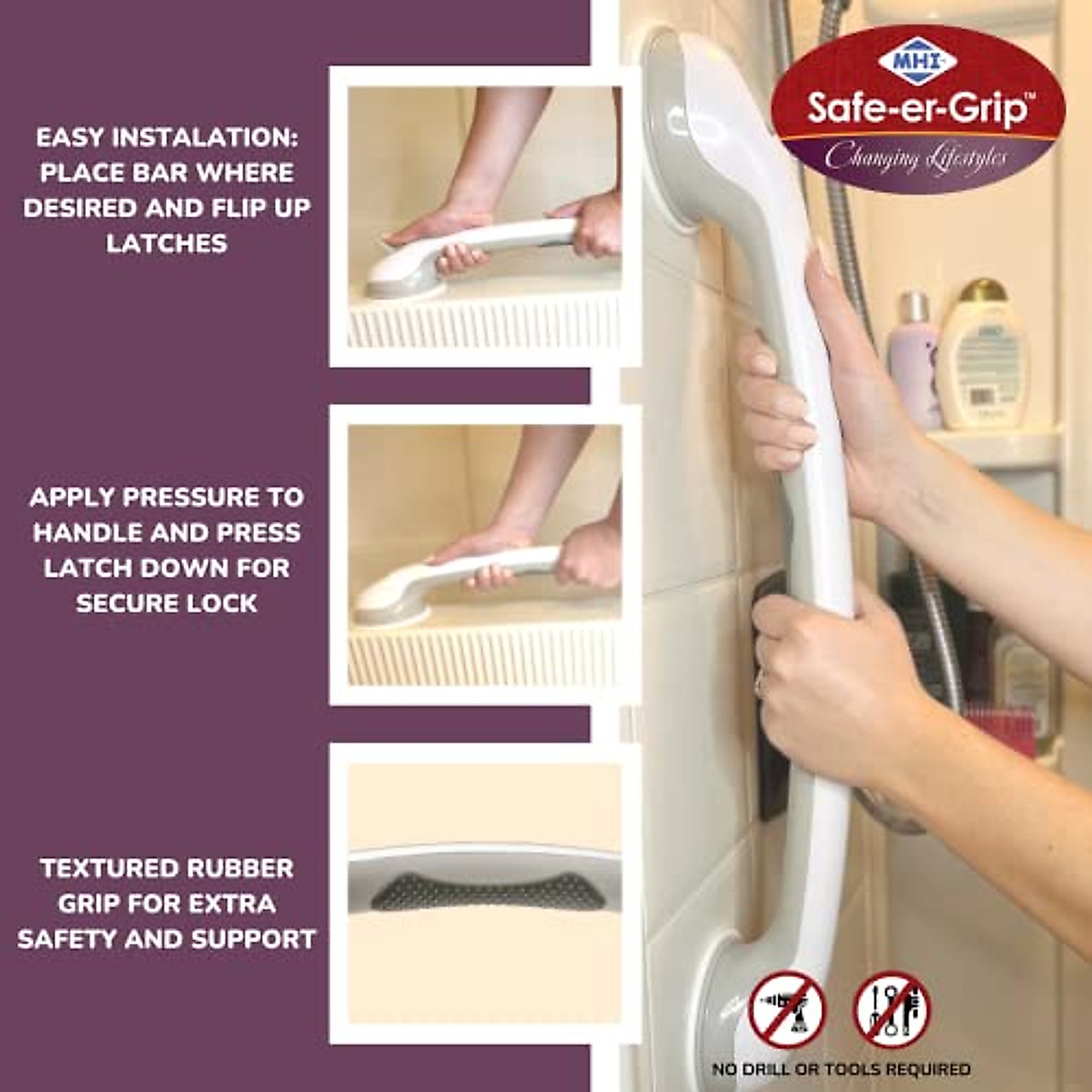 Changing Lifestyles Safe-er-Grip 24" Balance Assist Bar, White