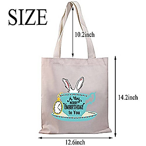 BDPWSS Alice Tote Bag A Very Merry Unbirthday To You Handbag For Bookworm Book Lover Gift (Unbirthday to you TG)