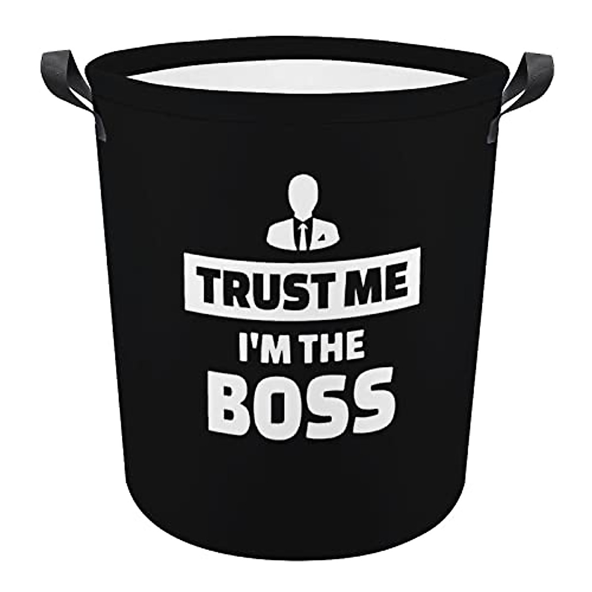 Trust Me I'm The Boss Large Laundry Basket Hamper Bag Washing with Handles for College Dorm Portable