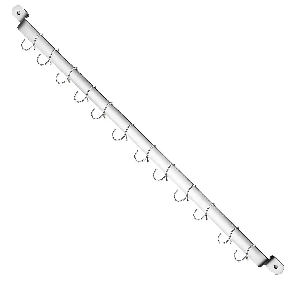 Kyraton Kitchen Utensil Rack, Kitchen Rack,Rail Rack Organizer for Hanging Knives,Mug Rack, Spatula Rack, Hanging Pot Rack Utensil Holder, Wall Mounted Gourmet Kitchen Rail with 14 Hooks