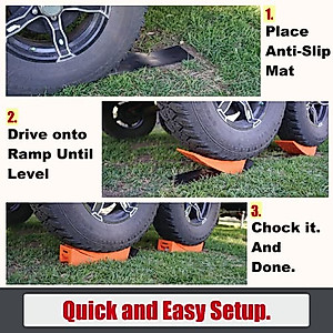 SECURITYMAN 2 Pack Camper Leveler for Travel Trailer - Easy to Use RV Leveling Blocks with Non-Slip Mats, Leveling Bubble, and Carrying Bag - RV Leveling System with Chocks