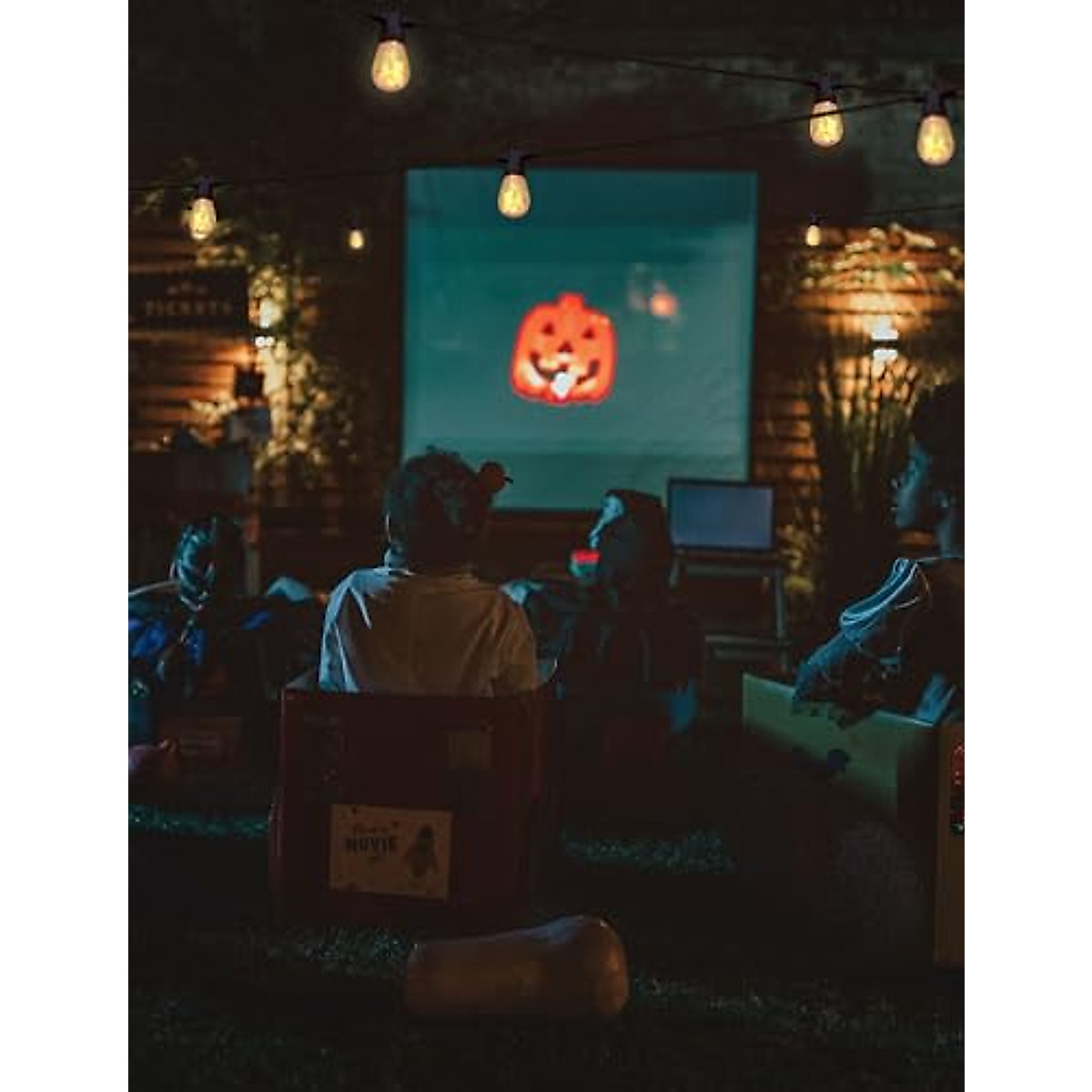 Brightech Ambience Pro Solar Powered LED Outdoor String Lights - 27 Ft Commercial Waterproof Patio Lights with Flaming, Flickering Bulbs - Shatterproof String Lights for Your Halloween, Porch, Deck