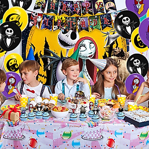 Birthday Party Supplies, 5×3ft Party Backdrop Decorations Set Includes Happy Birthday Banners, Balloons,Backdrop, Cake Toppers and Cupcake Toppers for Kids Gifts Birthday Party