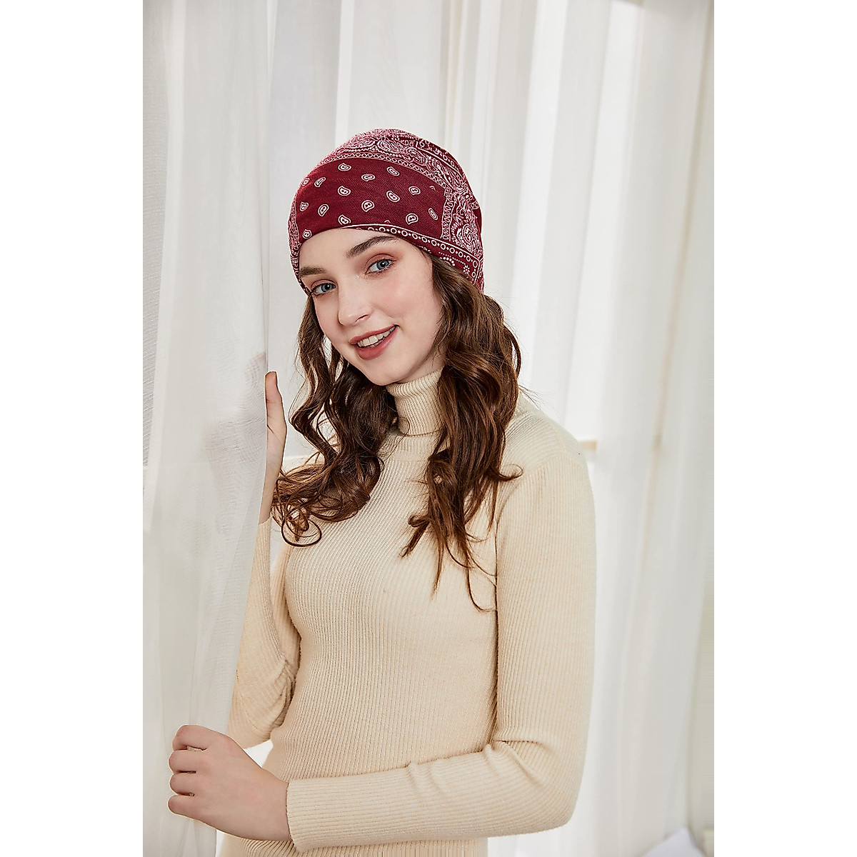 Fashion Beanies Chemo Caps Cancer Headwear Skull Cap Knitted hat Scarf for Womens Mens 4pack（MZ015-4pack