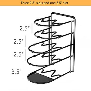 SpaceAid Heavy Duty Pan Organizer Rack for Cabinet, Pot Lid Holder, Kitchen Organization & Storage for Cast Iron Skillet, Bakeware, Cutting Board - No Assembly Required (2 pack)