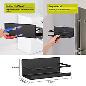 Rasupro 2 Pack Magnetic Spice Rack Organizer, Enduring Magnetic Spice Rack for Refrigerator Easy Install, Perfect Magnetic Shelf for Kitchen Organization, Seasoning Magnet Fridge Spice Shelf