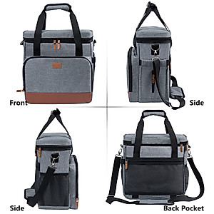 BAGSPRITE Coffee Maker Travel Bag Compatible with Keurig K-Mini or K-Mini Plus, Single Serve Coffee Brewer Carrying Case with Multiple Pockets for K-Cup Pods, Storage Bag With Shoulder Strap Grey