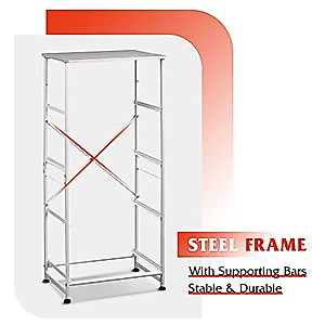 WLIVE Dresser with 4 Drawers, Storage Tower, Organizer Unit, Fabric Dresser for Bedroom, Hallway, Entryway, Closets, Sturdy Steel Frame, Wood Top, Easy Pull Handle, White