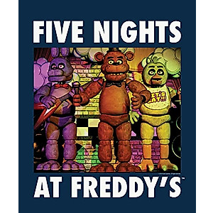 Five Nights at Freddy's Animatronic Characters Boy's Navy T-Shirt-XL