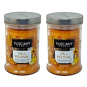 Tuscany Candle 18oz Scented Candle, Fall Festival 2-Pack
