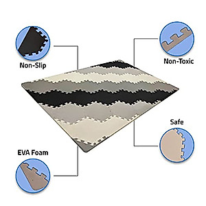 Hexagon Floor Mat Activity Mat Floor Foam Tile for Crawling, Tummy Time, and Playing 4x6 Feet Ultra Thickness Playmat for Infants and Toddlers for Nursery Room 2 Patterns in 1 (Pink White Gray)