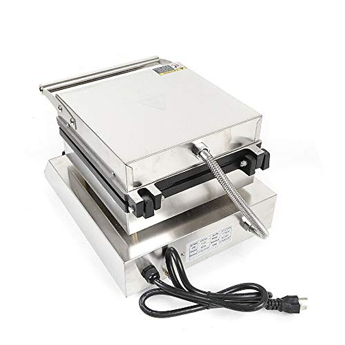 Commercial Belgian Waffle Iron, 4 Grids 1750W Stainless Steel Nonstick Double Side Waffle Maker Machine Electric Round Waffle Baker for Bakery, Restaurant, Snack Bar, Home