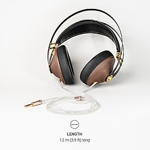 MEZE AUDIO | 99 Series Silver Plated Upgrade Balanced Cable 4.4mm Jack | Headphones HiFi Cable Replacement 4.4mm Male to Dual TS Mono 3.5mm Male Connector Plug | Cable Length 1.2m/3.9ft