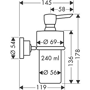 AXOR Bath and Kitchen Sink Soap Dispenser Luxury 8-inch, Modern Soap Dispenser in Chrome, 41719000