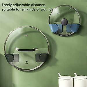 chenyesun 6 Pairs of Wall Mount Pot Lid Organizer, Adjustable Cabinet Door Pan Lid Organizer, Pot Lid Holder Hangers for Kitchen Wall Mount (Black)