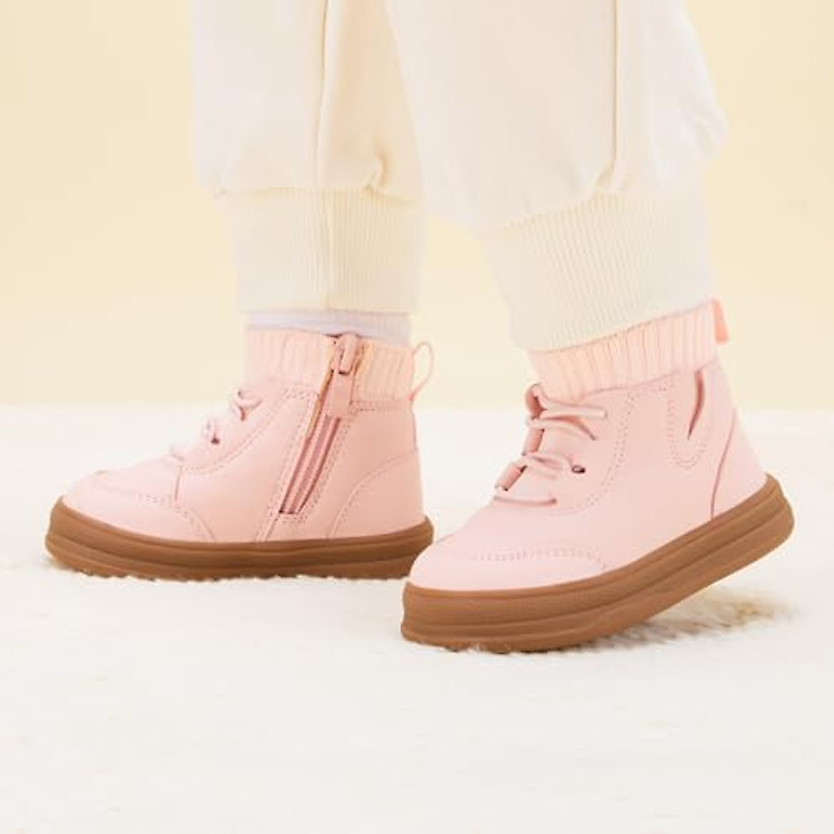 BMCiTYBM Baby Snow Boots Winter Shoes Infant Boys Girls Booties Non Slip Cold Weather 6 12 16 18 20 24 Months Pink Size 12-18 Months Toddler