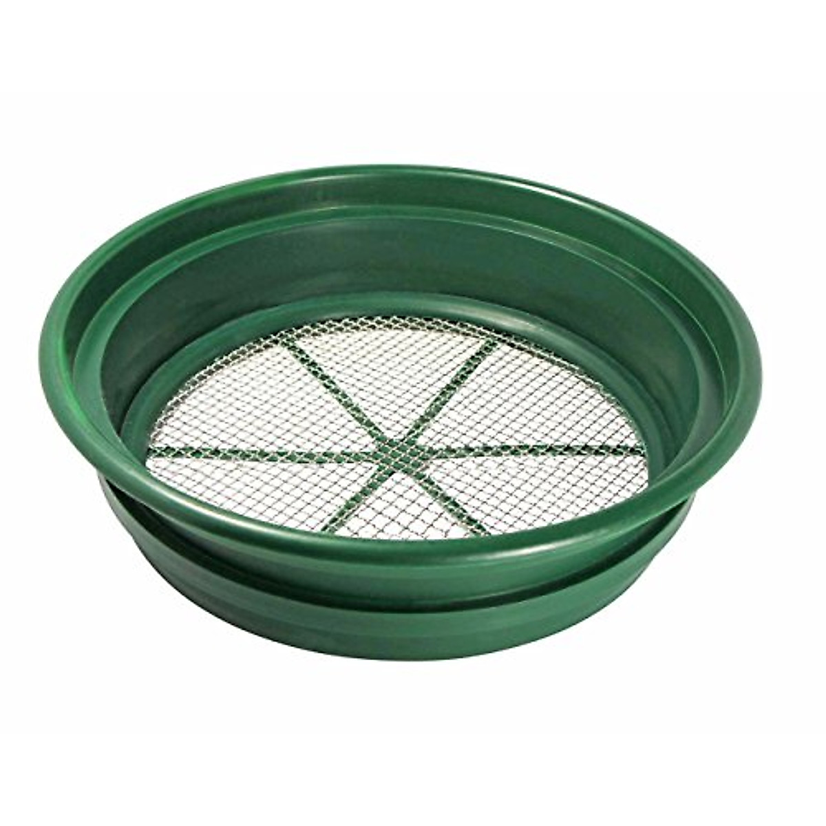 SE 13 1/4 Inch Stackable Classifier Gold Prospecting Pan - 1/4 Inch Stainless Steel Mesh Sifting Pan, Green